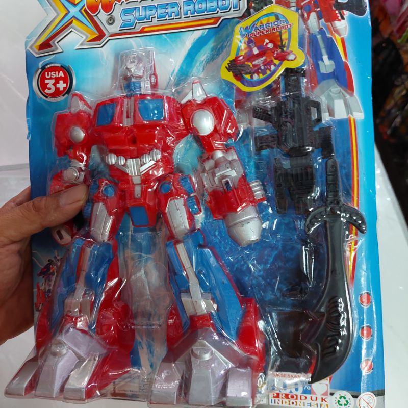 Jual WARRIOR SUPER ROBOT SUPEROBOT TRANSFORMER -ROBOT MERAH | Shopee ...