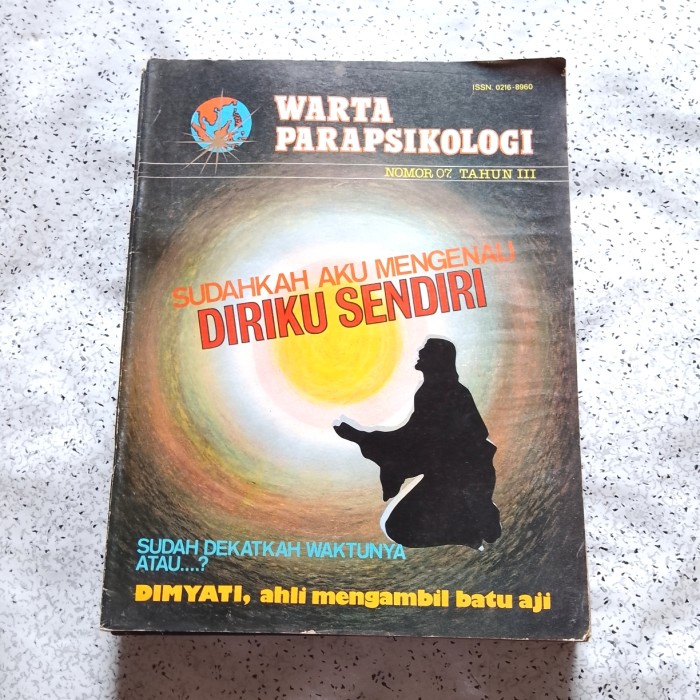 Jual Buku Majalah WARTA PARAPSIKOLOGI Sudahkah Aku Mengenali DIRIKU ...