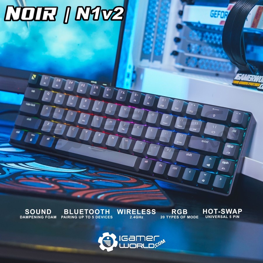 Jual Noir N1v2 N1 65% Wireless Mechanical Gaming Keyboard | Shopee ...