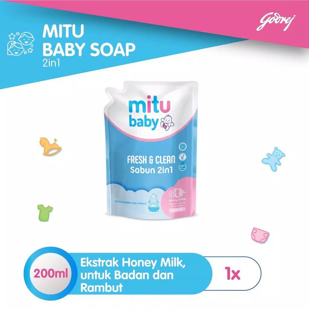 Jual Mitu Baby Fresh & Clean Sabun 2in1 400ml 200ml Pouch [REFILL ...