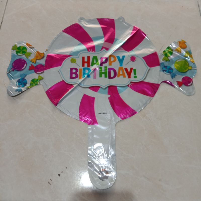 Jual Balon Karakter Candy permen happy birthday cacat warna hbd mini ...