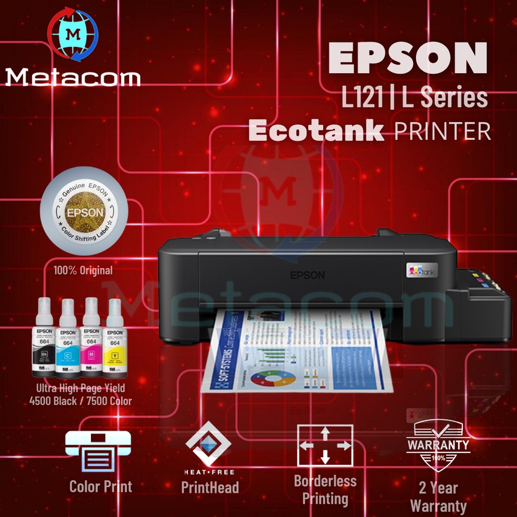 Jual Printer Epson L121 Single Function Print - Pengganti Epson L120 - Garansi Resmi Epson ...