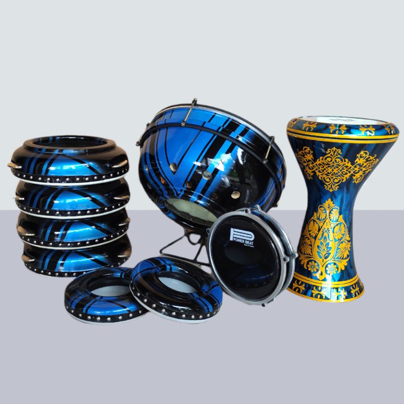 Jual Rebana Hadroh Hadrah Albanjari Satu Paket Motif | Shopee Indonesia