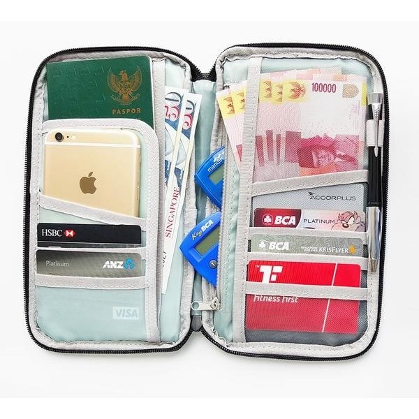 Jual Dompet Travel Panjang Multifungsi Travel Pouch Passport Card ...