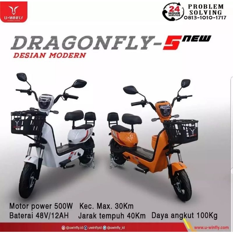 Jual Uwinfly Dragonfly5/DF5 /Dragonfly 5 Sepeda Listrik Garansi Resmi | Shopee Indonesia