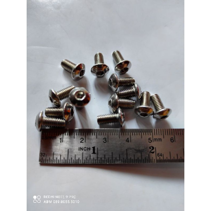 Jual Baut L Stainless Button M5 x 10mm atau Baut 8 Panjang 1cm | Shopee Indonesia