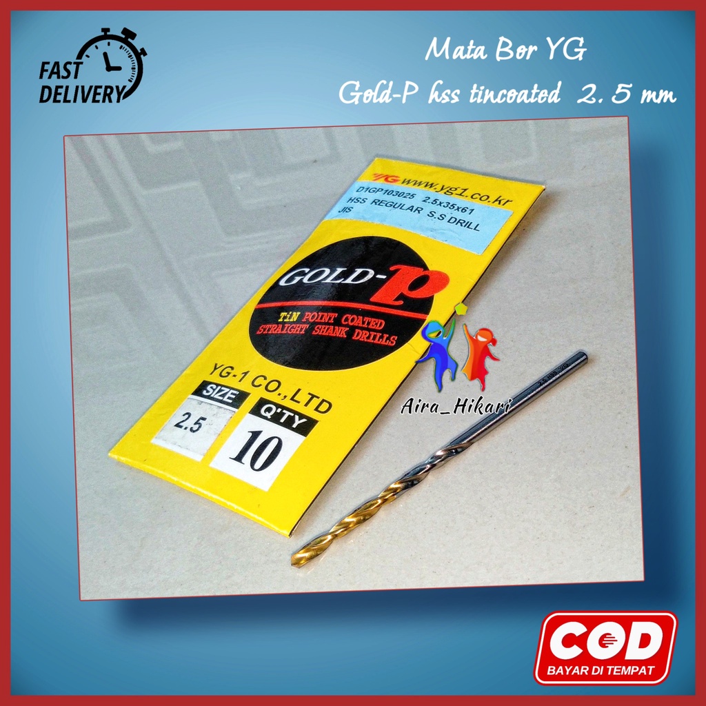 Jual Mata Bor YG Gold-P Tin Point Coated 2,5 mm | Shopee Indonesia