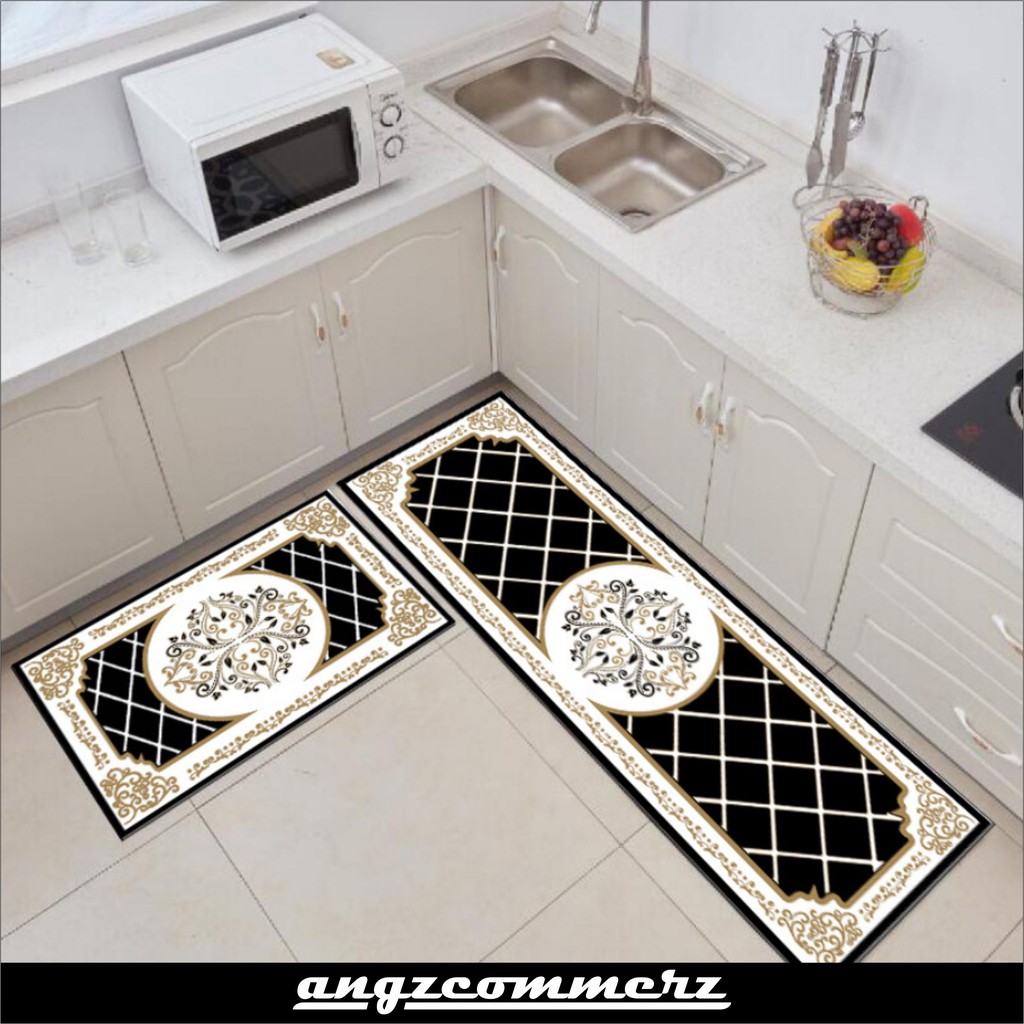 Jual Keset Dapur Anti Slip Import Model Eropa 2 in 1 Kitchen Mat Set ...