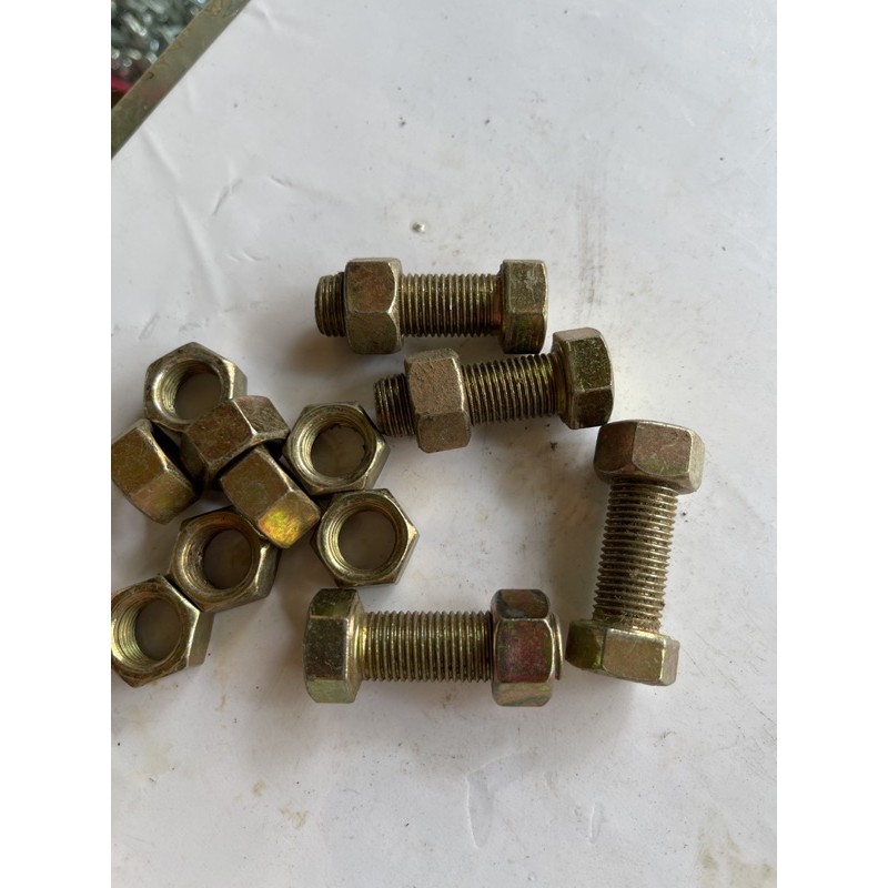 Jual BMK M12 x 35 P1.25 - BAUT MUR BESI KUNING KUNCI 17 PJG 3.5 CM ...