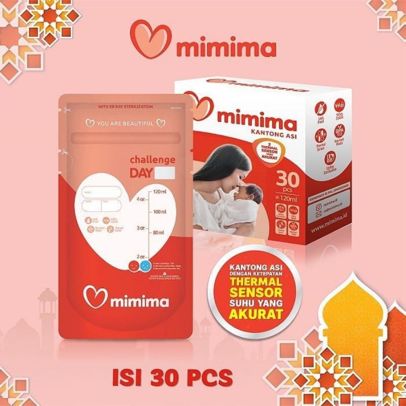 Jual Mimima Kantong Asi 120ml isi 30pcs /Plastik asi / Wadah asi ...