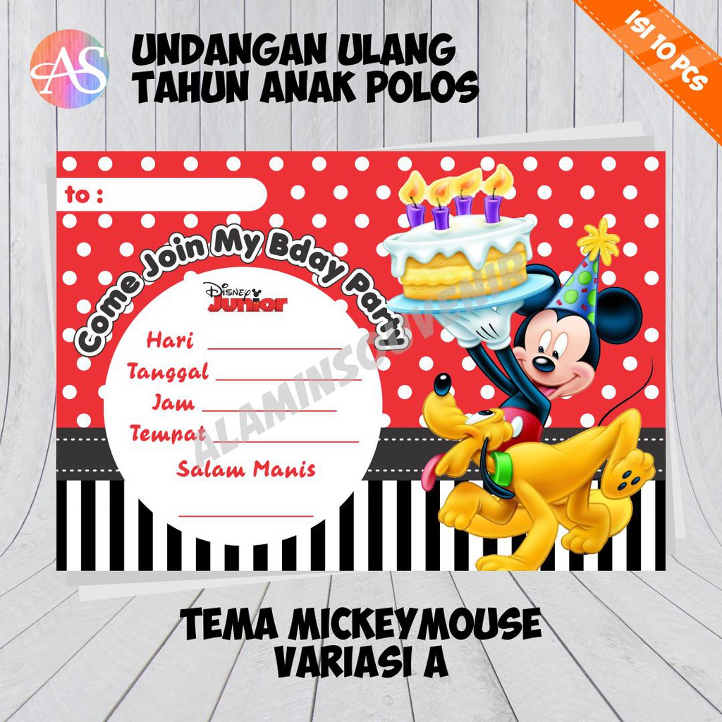 Jual Undangan Polos Mickey Mouse | Shopee Indonesia