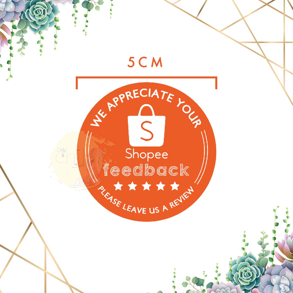 Jual STICKER REVIEW SHOPEE BULAT 5CM/SHOPEE/STIKER BINTANG/BINTANG ...
