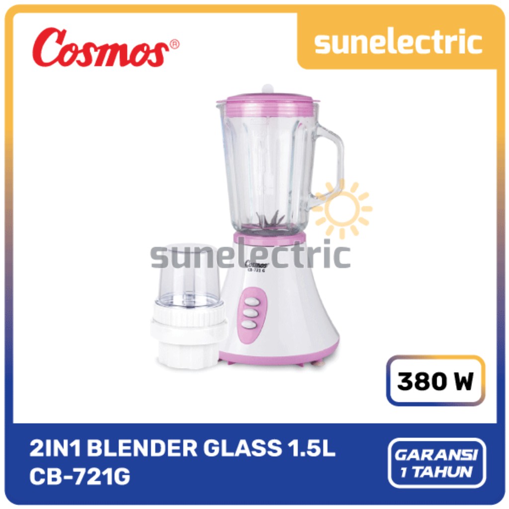 Jual Cosmos CB-721 G Blender Glass / Kaca + Dry Mill 2in1 1.5 Liter ...