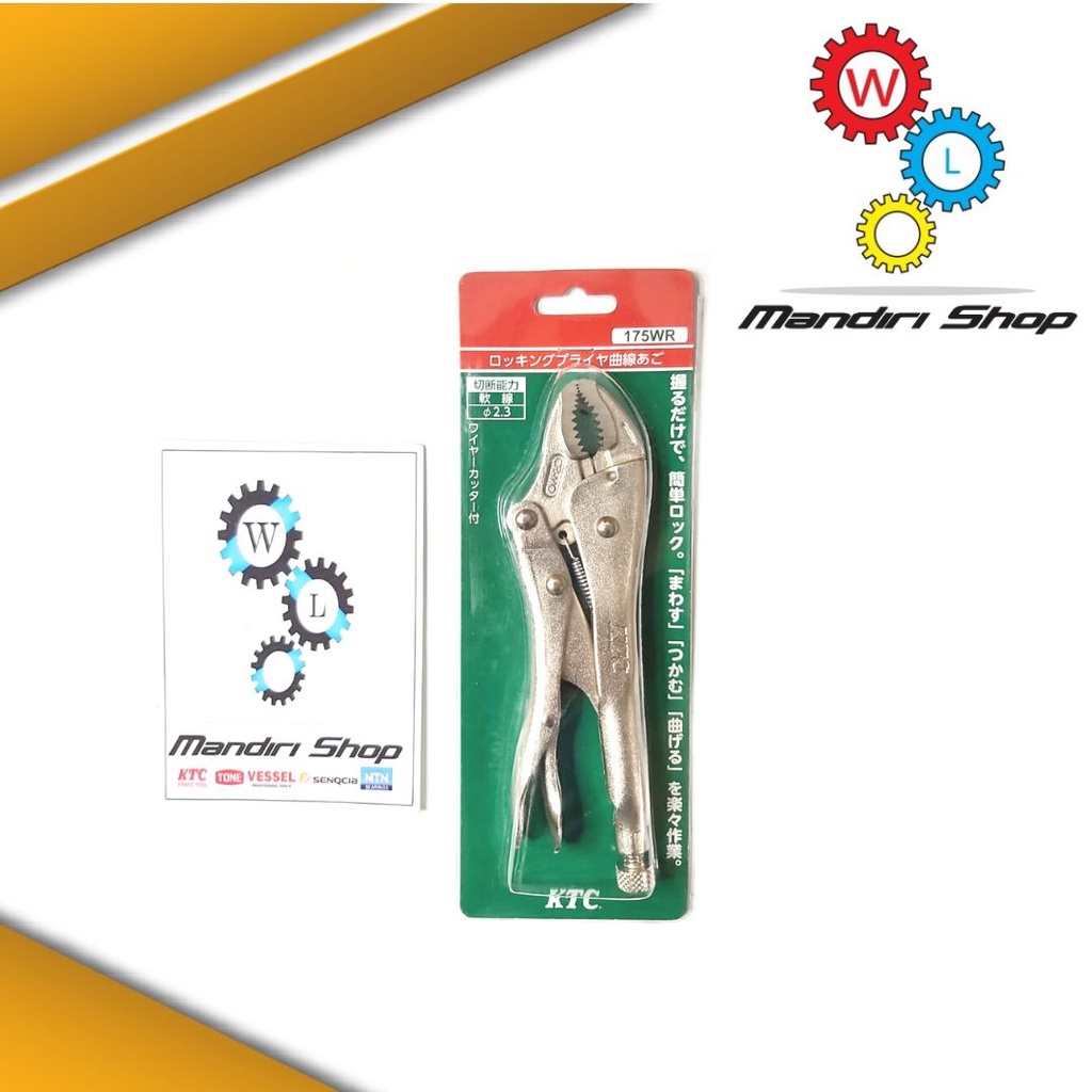Jual LOCKING PLIERS-CURVED JAW (WIRE CUTTER) / TANG SETEL KTC ASLI ...