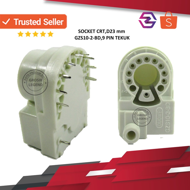 Jual Socket soket TV tabung CRT GZS10-2-BD kaki 9 pin tekuk | Shopee ...