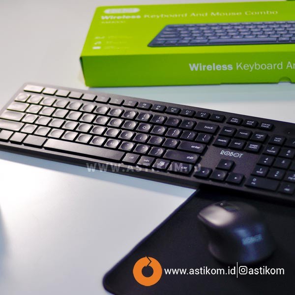 Jual Keyboard Mouse Wireless Robot KM4000 Receiver USB Silent | By ...