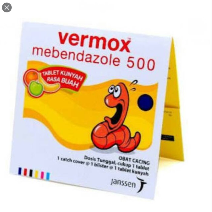 Jual Vermox Mebendazole 500 Obat Cacing Kunyah Rasa Buah | Shopee Indonesia