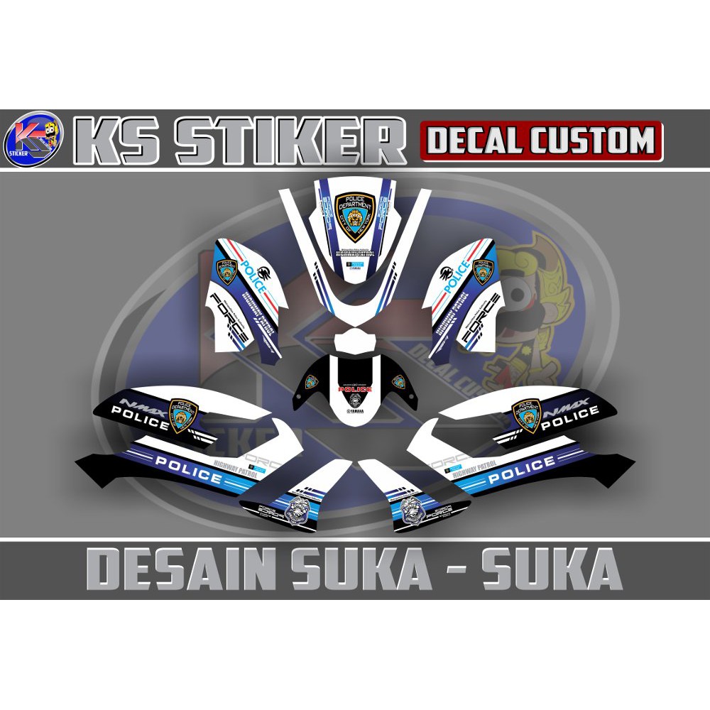 Jual stiker decal nmax police putih Bagus | Shopee Indonesia