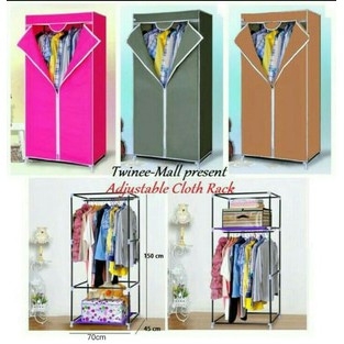 Jual Lemari Rak baju pakaian Rak lemari Kain single multifungsi type SW ...