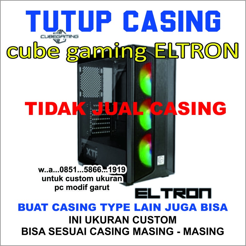 Jual TUTUP CASING PC casing cube gaming ELTRON hanya tutup bening saja ...