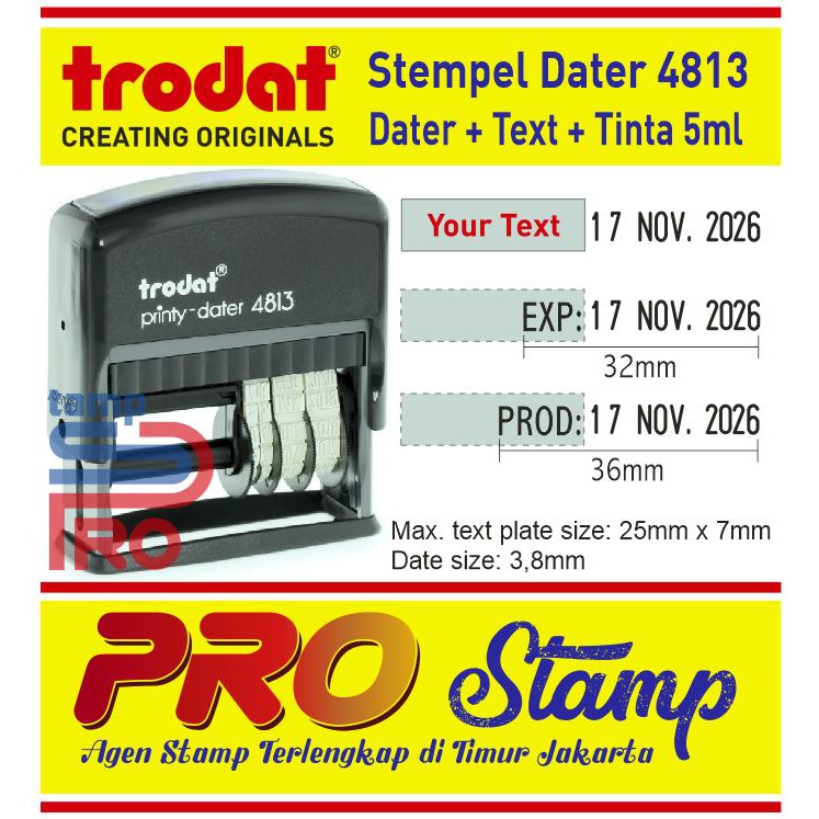 Jual Stempel Otomatis Date/Expired/Kadaluarsa - Trodat 4813 | Shopee ...