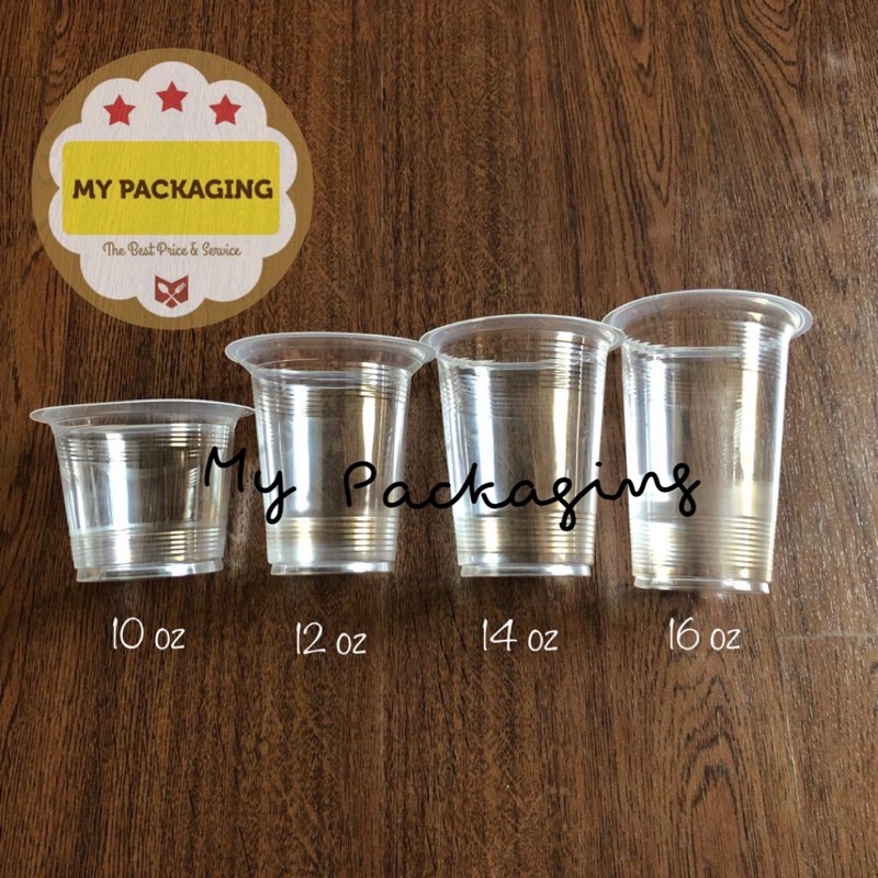 Jual Gelas Cup Plastik 10oz 12oz 14oz 16oz (50 Pcs) - BERAT 4GR merek ...