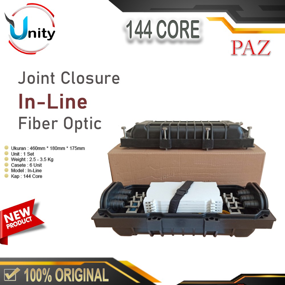 Jual Joint Closure 144C Fiber Optic JB Inline FO FTTH 144 Core PAZ ...