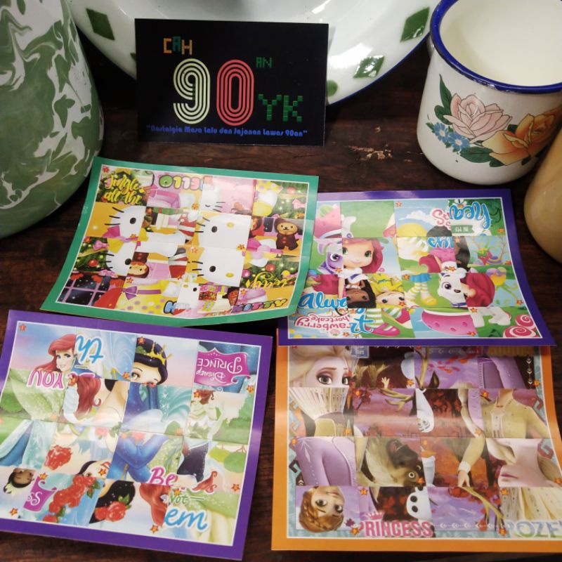 Jual STIKER PUZZLE 2PCS aneka Gambar Mainan Jadul Gambar Templek Susun ...