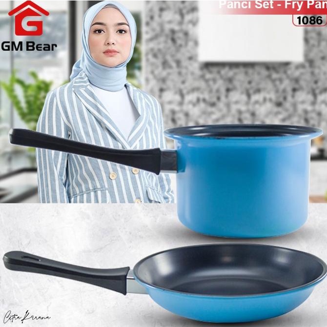 Jual GM Bear Panci Set Teflon Fry Pan dan Panci Susu 1086-Panci Set Milkpan | Shopee Indonesia