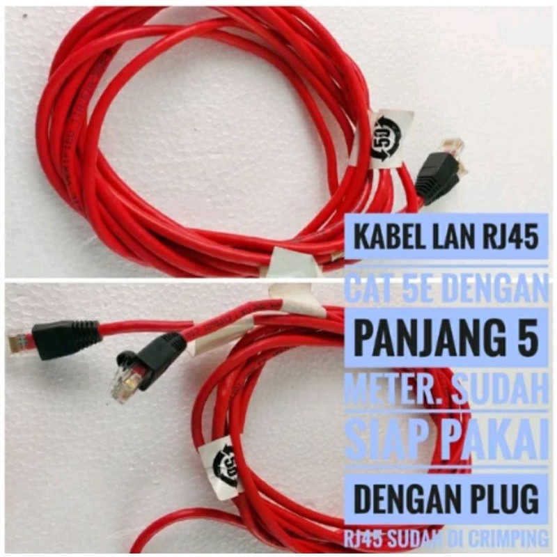 Jual kabel LAN RJ45 panjang siap pakai bergaransi | Shopee Indonesia
