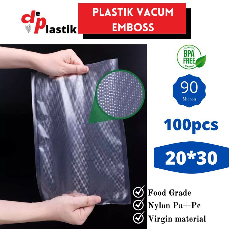 Jual plastik vacum embos 20x30 (PREMIUM 90 MICRON) isi 100pc / plastik ...