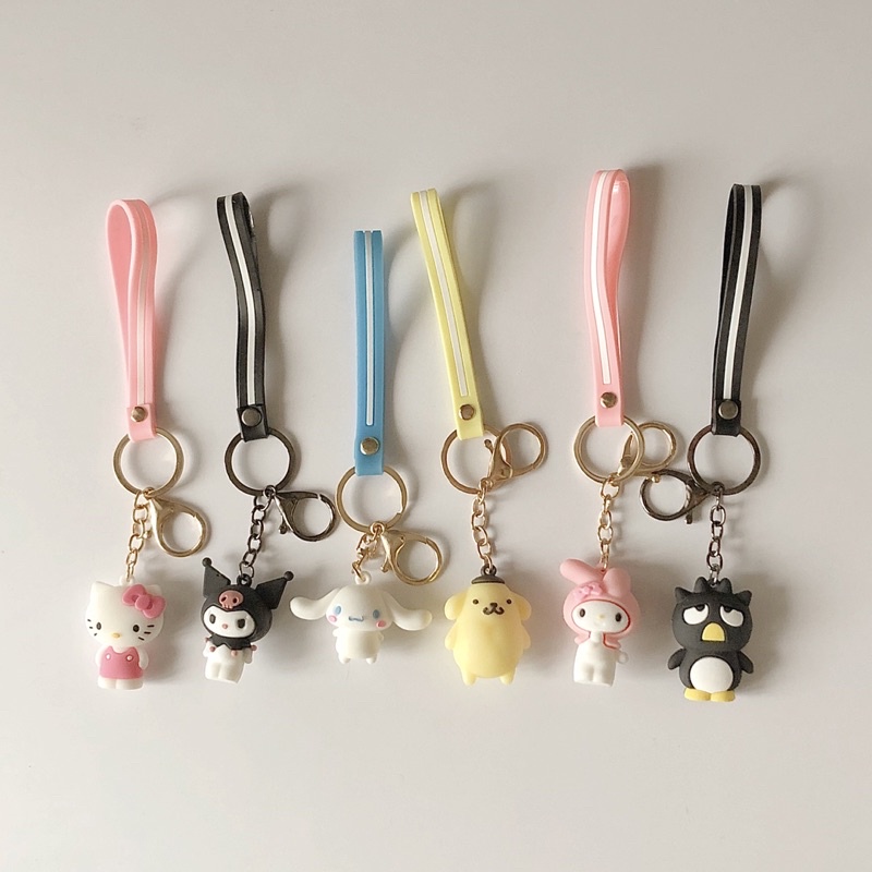 Jual Sanrio family keychains ——— made from rubber with cute sanrio ...