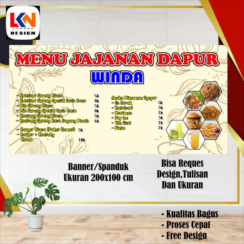 Jual spanduk, banner menu jajanan | Shopee Indonesia