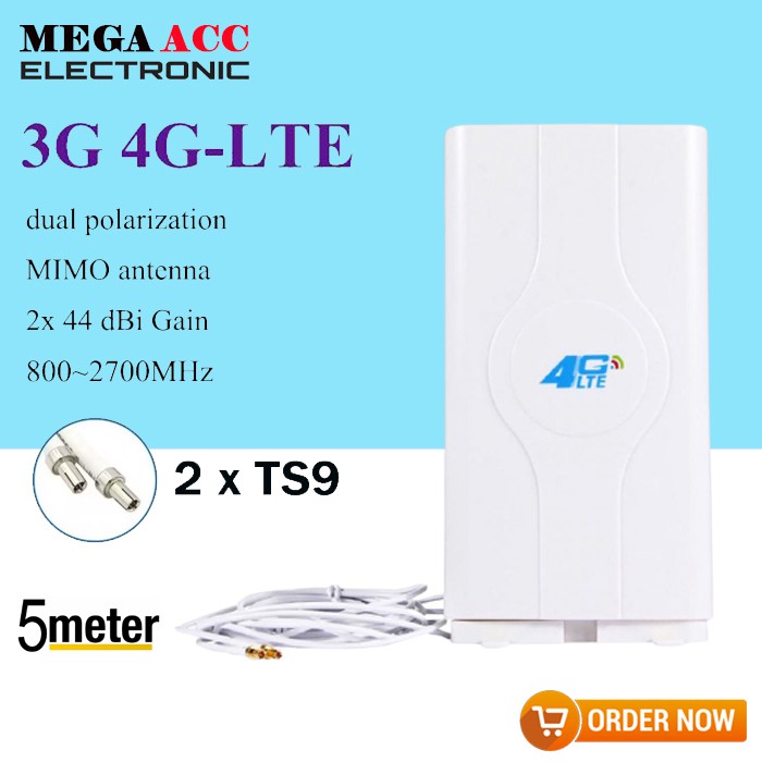 Jual Antena Eksternal 4G LTE 45dBi Penguat Sinyal Wifi Router Modem Konektor TS9 Panjang Kabel 5 ...
