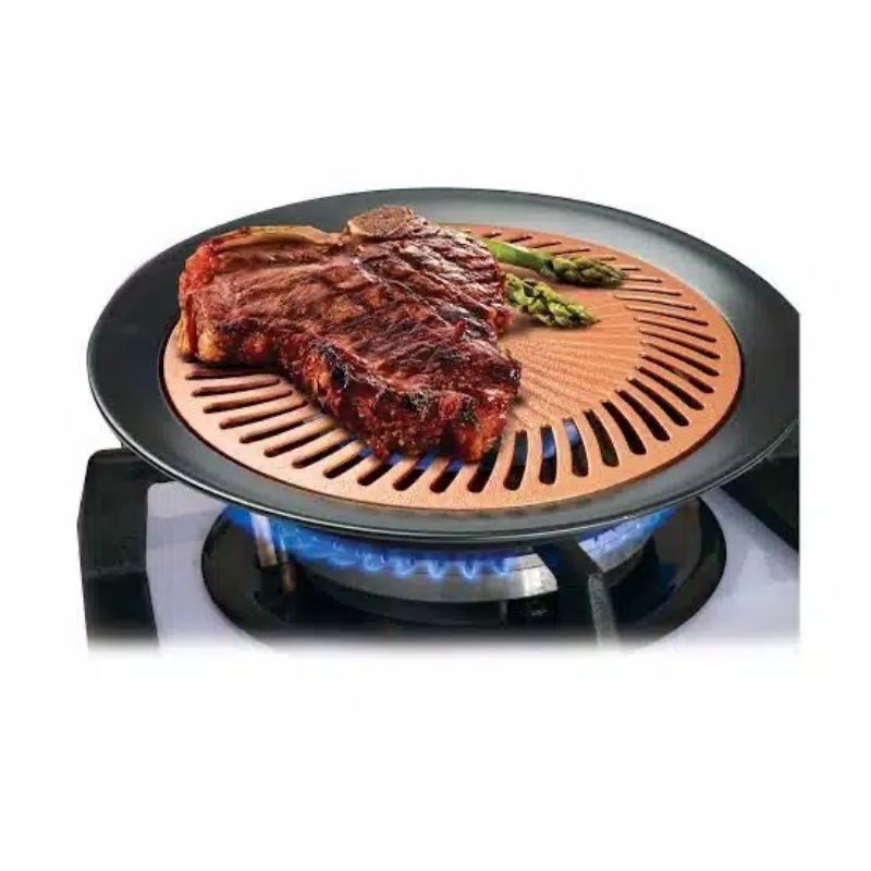 Jual MUSUKO-Ultra Grill Pan Round Grill 32cm Pangangan BBQ Korea ...