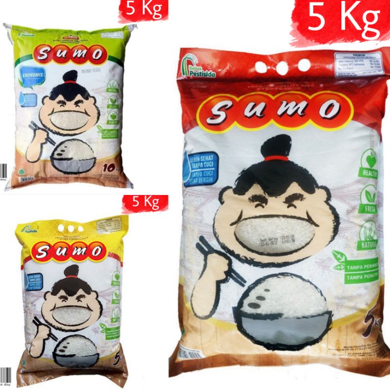 Jual Beras Sumo Kemasan Merah/Kuning/Hijau 5KG | Shopee Indonesia