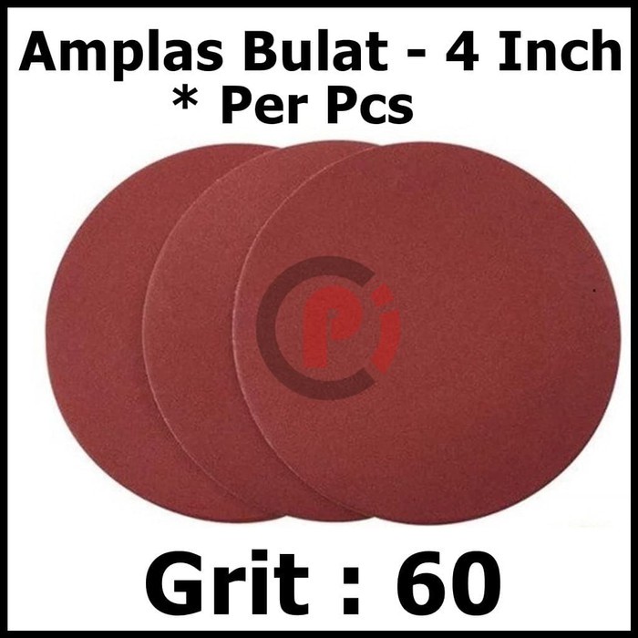 Jual Amplas Bulat Grit 60 Amplas Tempel 4 Inchi Grid A60 4" Inch ...