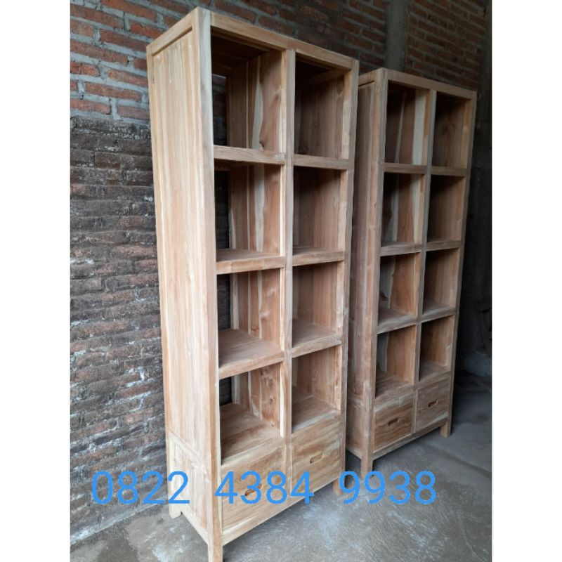 Jual Lemari Cabinet Rak Buku Jati Meja Laci Bufet Wadah Pot Bunga Gelas ...