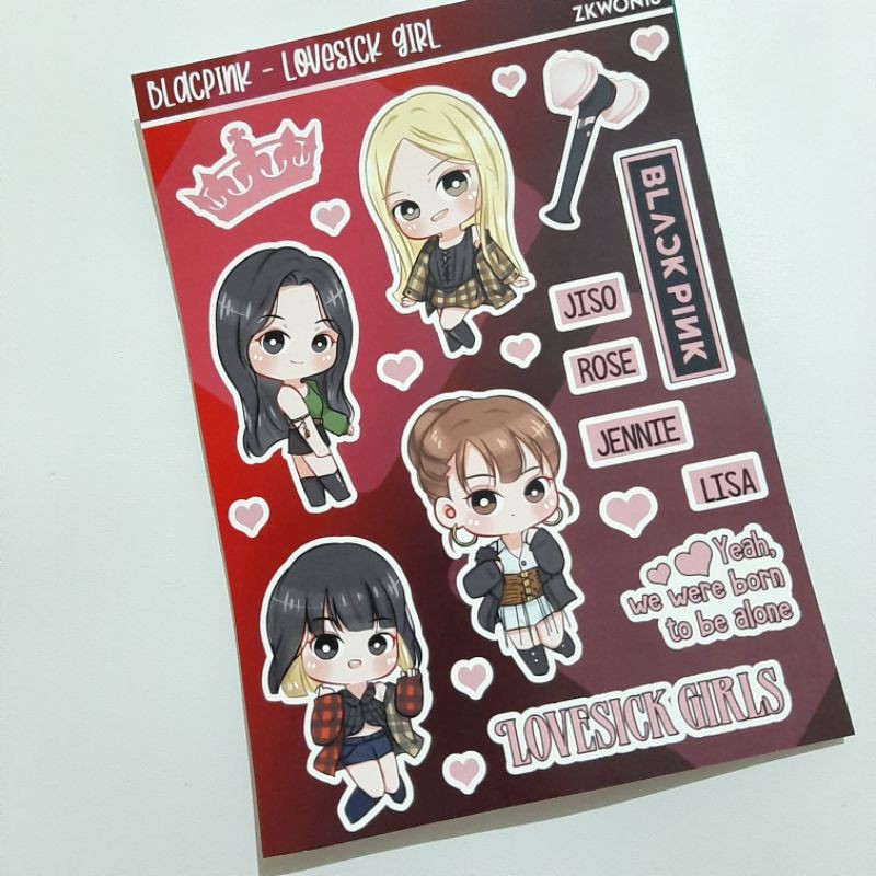 Jual Sticker BLACKPINK LOVESICK GIRLS Chibi Fanart | Shopee Indonesia