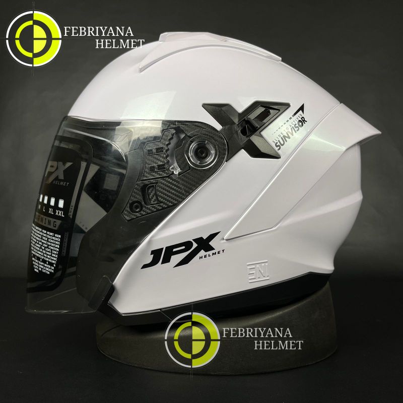 Jual HELM JPX NOVA X SOLID WHITE HALF FACE JPX DOUBLE VISOR | Shopee Indonesia