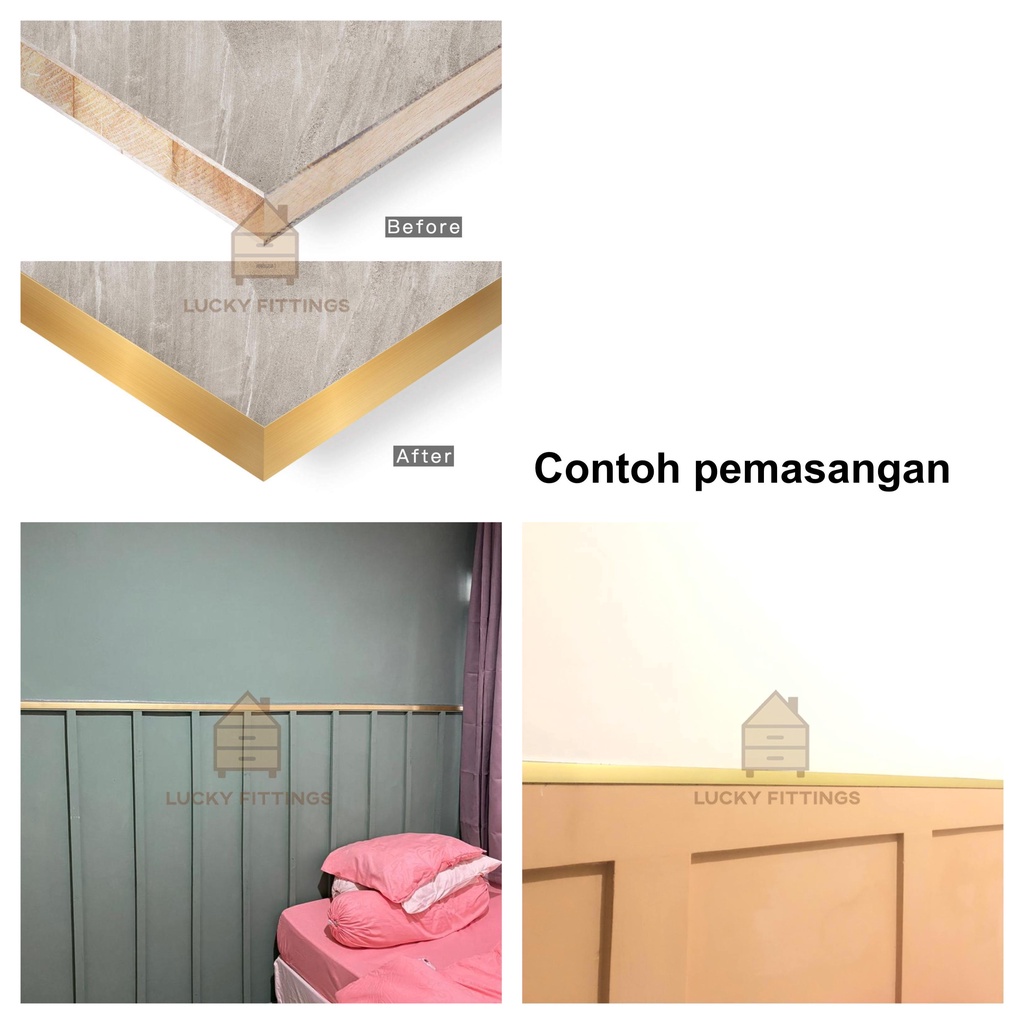 Jual Edging HPL GOLD Emas Pinggiran Meja taco Kayu Woodgrain taco PVC ...