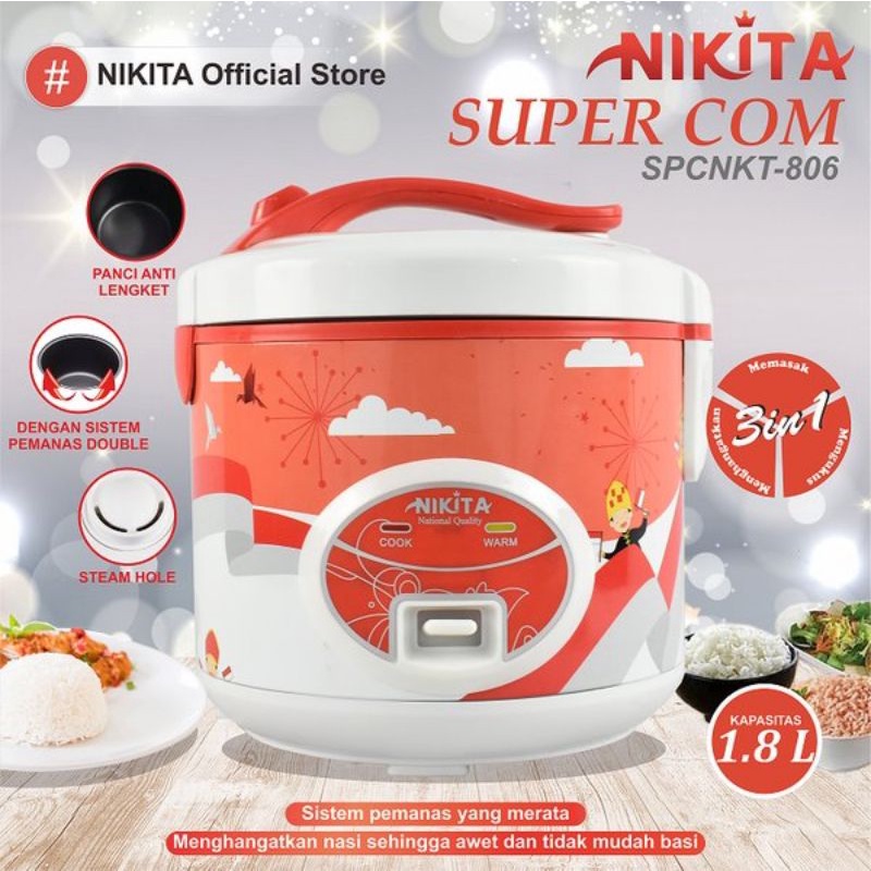 Jual MAGIC COM RICE COOKER NIKITA SUPERCOM SPCNKT 806 1,8 LITER PENANAK ...