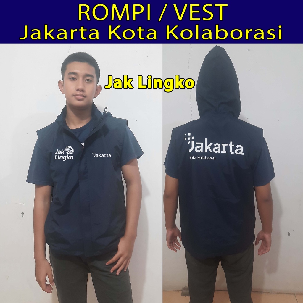 Jual Rompi / Vest Hoodie Jakarta kota kolaborasi warna Navy | Shopee ...