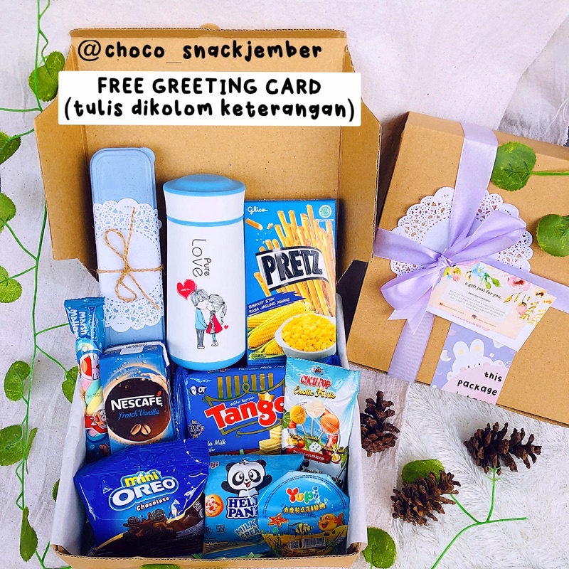 Jual Hampers Serba biru (FREE FOTO POLAROID) Hampers snack ulang tahun - hadiah wisuda - hampers ...
