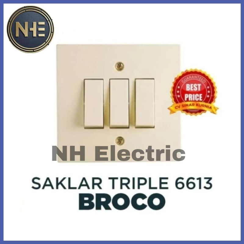 Jual IB Saklar Triple 6613U New Gee Cream Broco - Inbow Triple Switch ...