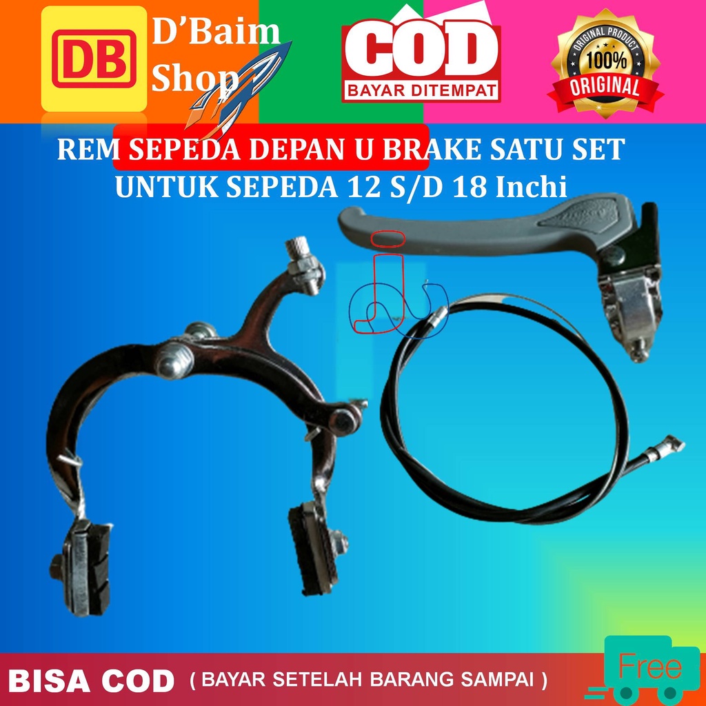 Jual Rem Sepeda Depan U Brake Bagian Depan Satu Set | Shopee Indonesia