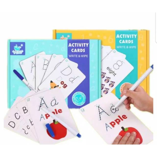 Jual Wipe and clean alphabet and number card | Shopee Indonesia