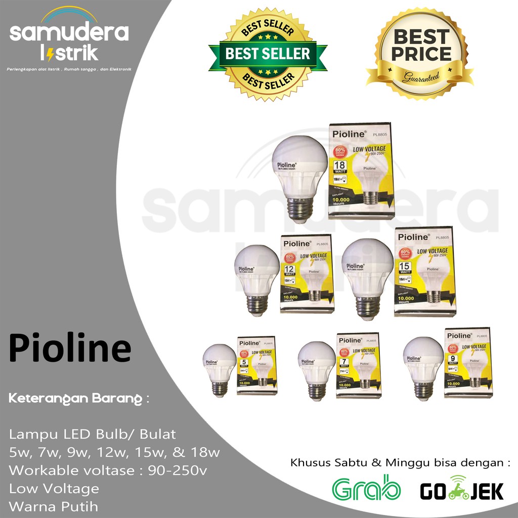 Jual LAMPU LED BULB PIOLINE Bulat | Shopee Indonesia