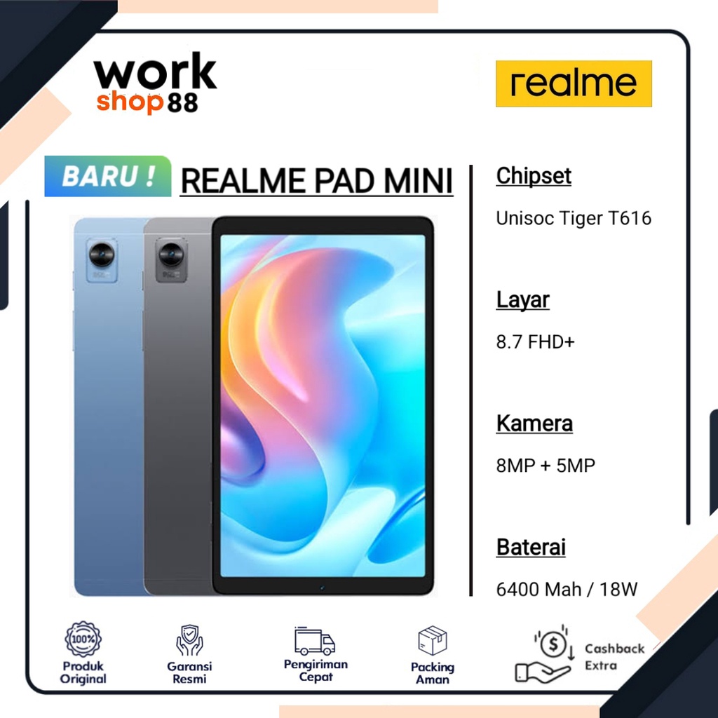 Jual Produk Baru - Realme Pad Mini Ram 4GB + 64GB Rom - New Original ...