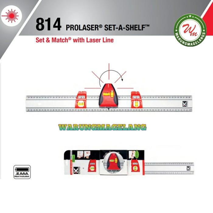 Jual KAPRO 814 SET MATCH PENGGARIS SQUARE PROLASER LASER GUIDE 60CM ...
